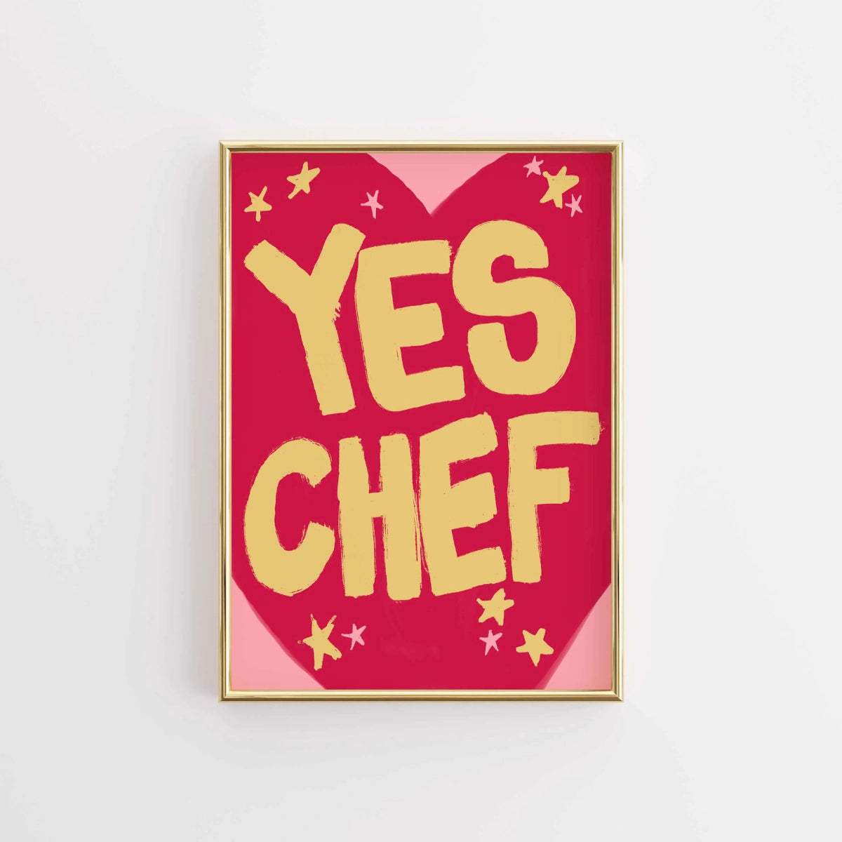 Yes Chef Wall Art – Bold Funny Kitchen Print – Wall Art Prints | Wallify